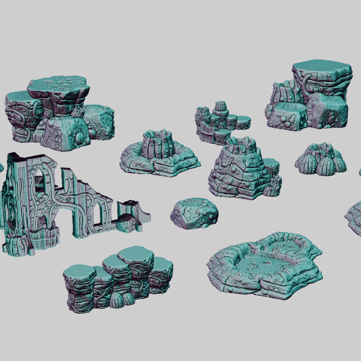3D Printable Complete Tabletop Series- Alien Landscape by Dale Seaton