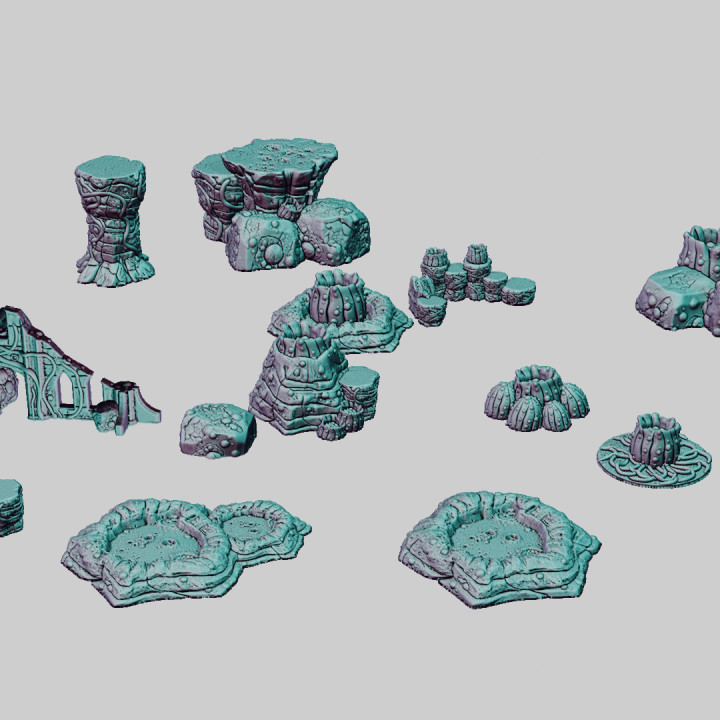 3D Printable Complete Tabletop Series- Alien Landscape by Dale Seaton