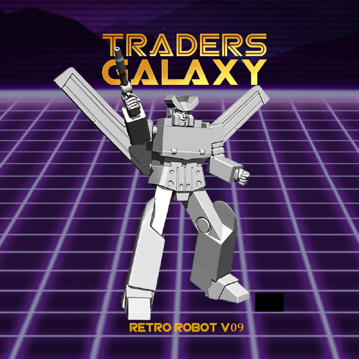 3D Printable Retro Robot - V09 by Traders Galaxy Miniatures and Games