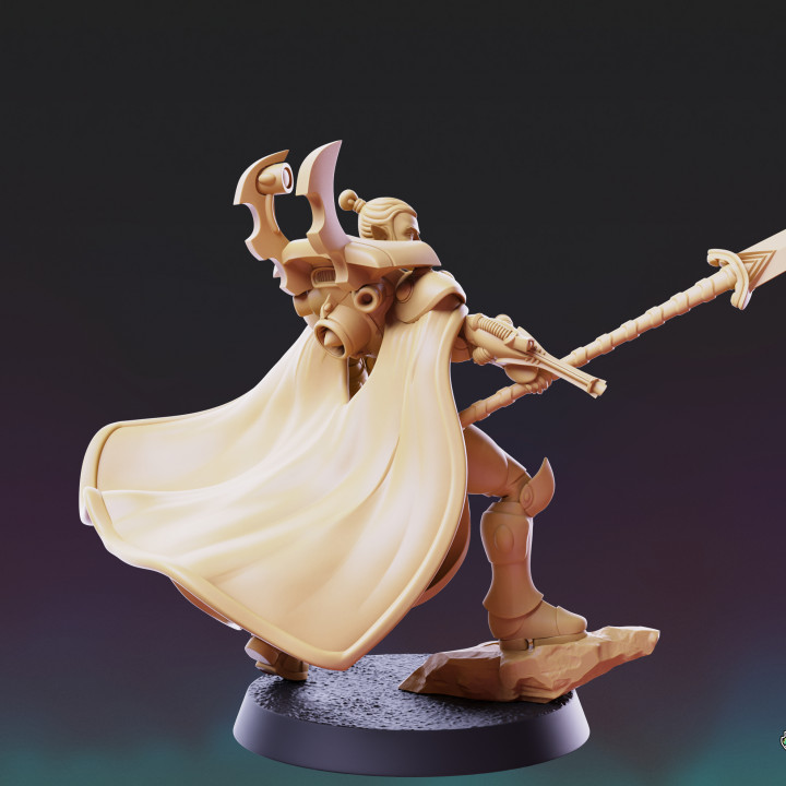 3D Printable Space Elf Vanquisher Male Leader by PSMiniatures