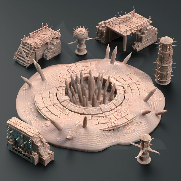3D Printable Arena Terrain Set - Crucible Traps & Spikes by DM Stash