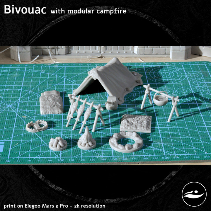 3D Printable Bivouac and campfire by Suhland Workshop