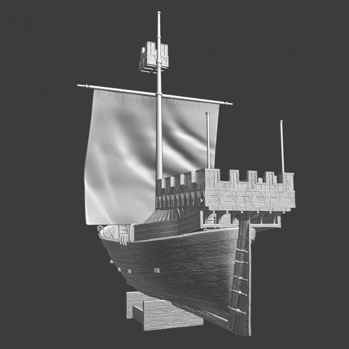 3D Printable Medieval Hansa League Kogge - Medieval warship model by ...