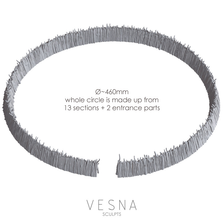 3D Printable ZULU VILLAGE - KRAAL FENCE by VESNA SCULPTS