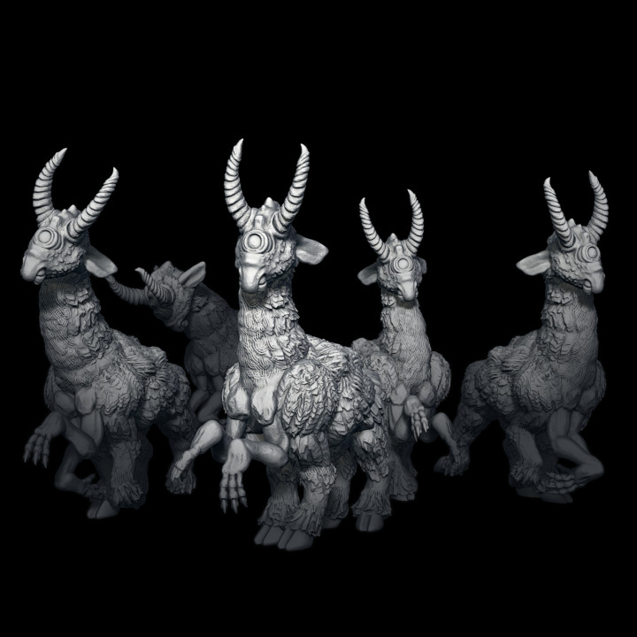 3D Printable Mirror Walkers: Locust Goat Herd by Ill Gotten Games
