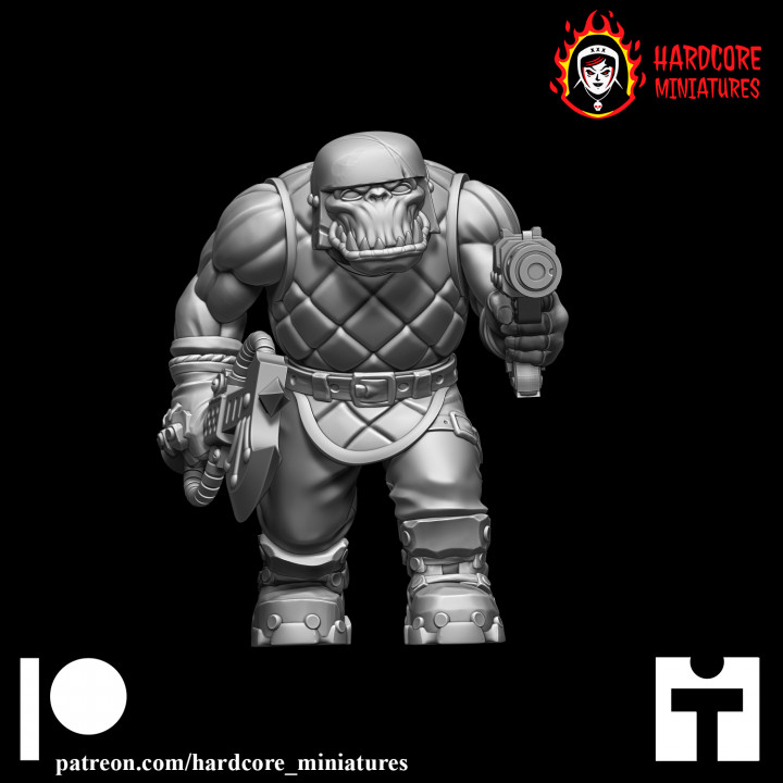 3D Printable Space Orc Retro Boyz #1 by Hardcore Miniatures