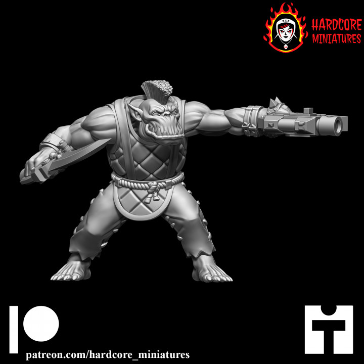 3D Printable Space Orc Retro Boyz #1 by Hardcore Miniatures