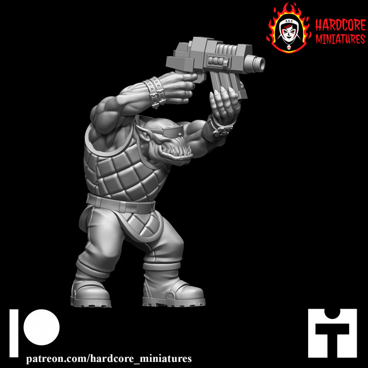 3D Printable Space Orc Retro Boyz #1 by Hardcore Miniatures