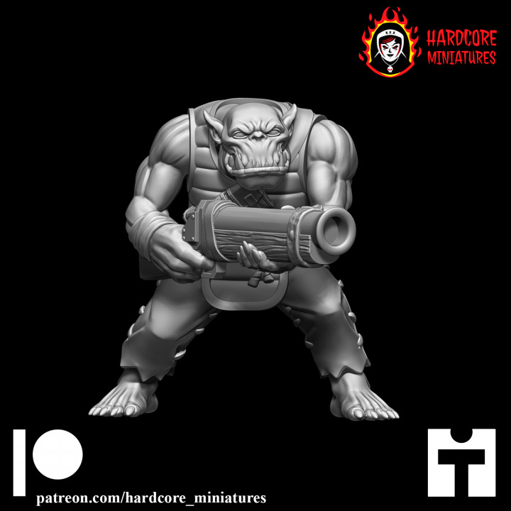 3D Printable Space Orc Retro Boyz #1 by Hardcore Miniatures