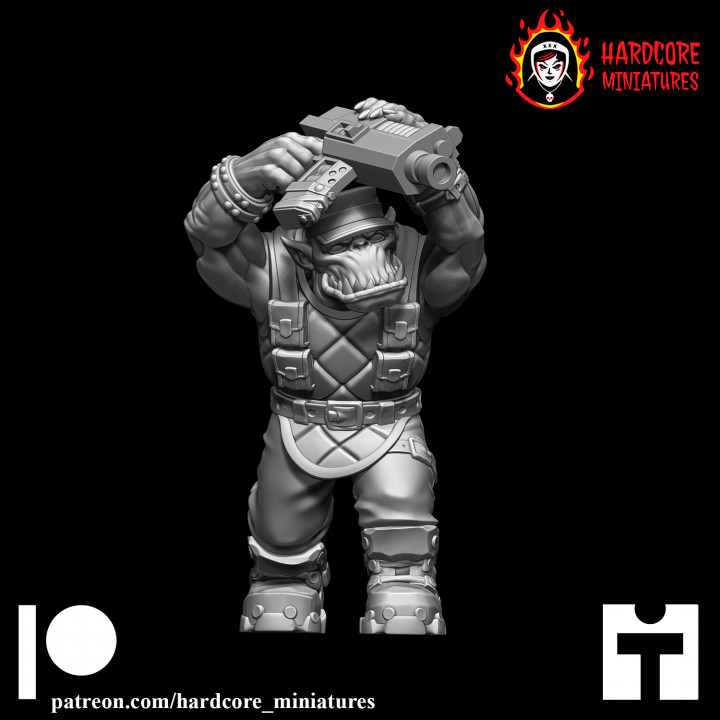 3D Printable Space Orc Retro Boyz #1 by Hardcore Miniatures