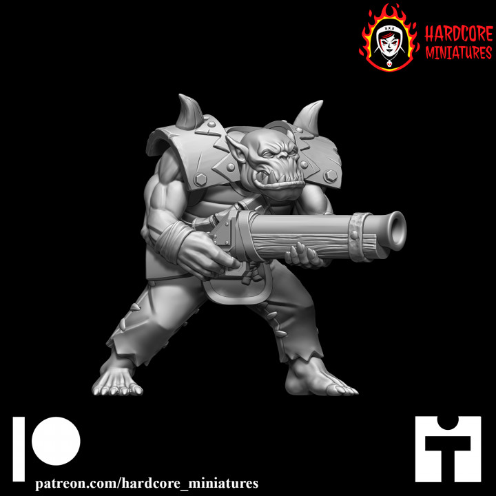 3D Printable Space Orc Retro Boyz #1 by Hardcore Miniatures