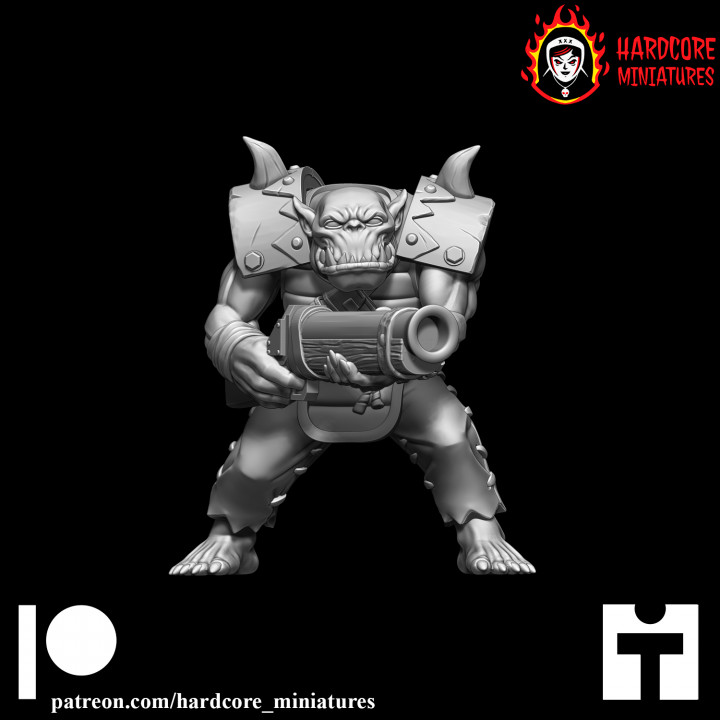 3D Printable Space Orc Retro Boyz #1 by Hardcore Miniatures