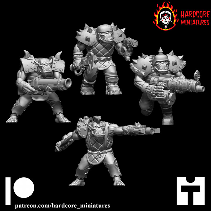 3D Printable Space Orc Retro Boyz #1 by Hardcore Miniatures