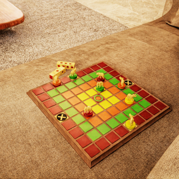 3D Printable Saturankam - Board Game by Lazy Bear