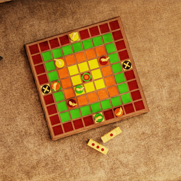 3D Printable Saturankam - Board Game by Lazy Bear