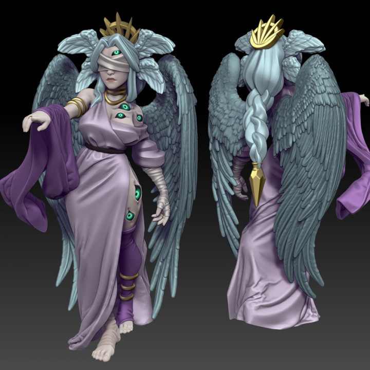 3D Printable Ophelia, Goddess of Judgement by Twin Goddess Miniatures