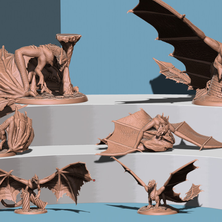 3D Printable Complete Dragon Pack by Little Shop of Sigil