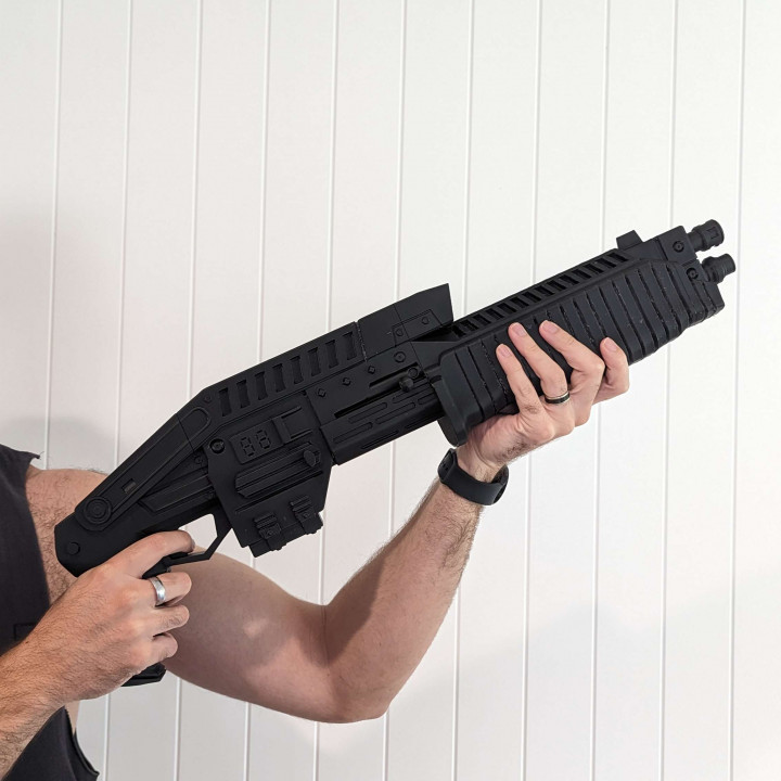 3D Printable Cyberpunk Prop - Folded Stock Shotgun by Cyberstash