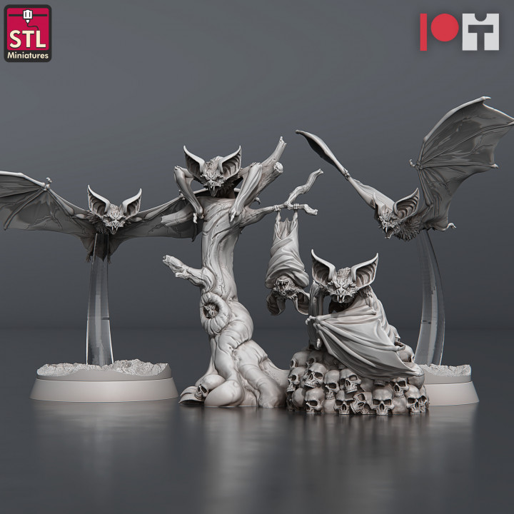 3D Printable Blood Bats Set by STL Miniatures