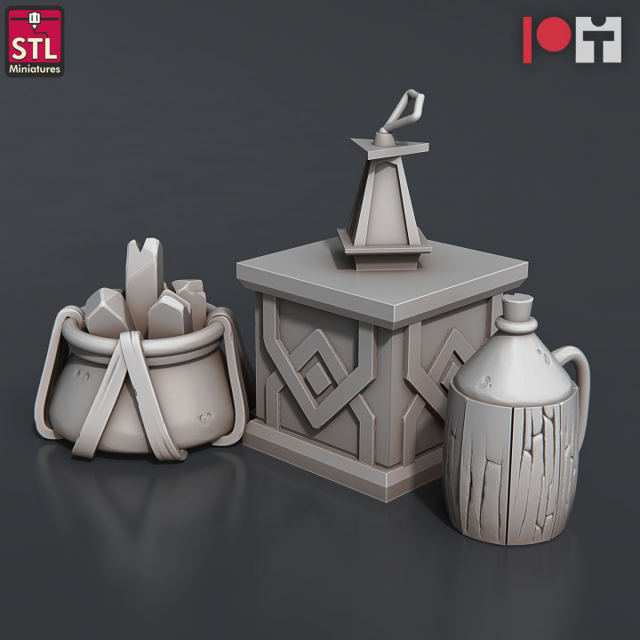 3D Printable Dwarven Camp Set by STL Miniatures