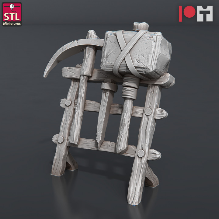 3D Printable Dwarven Camp Set by STL Miniatures