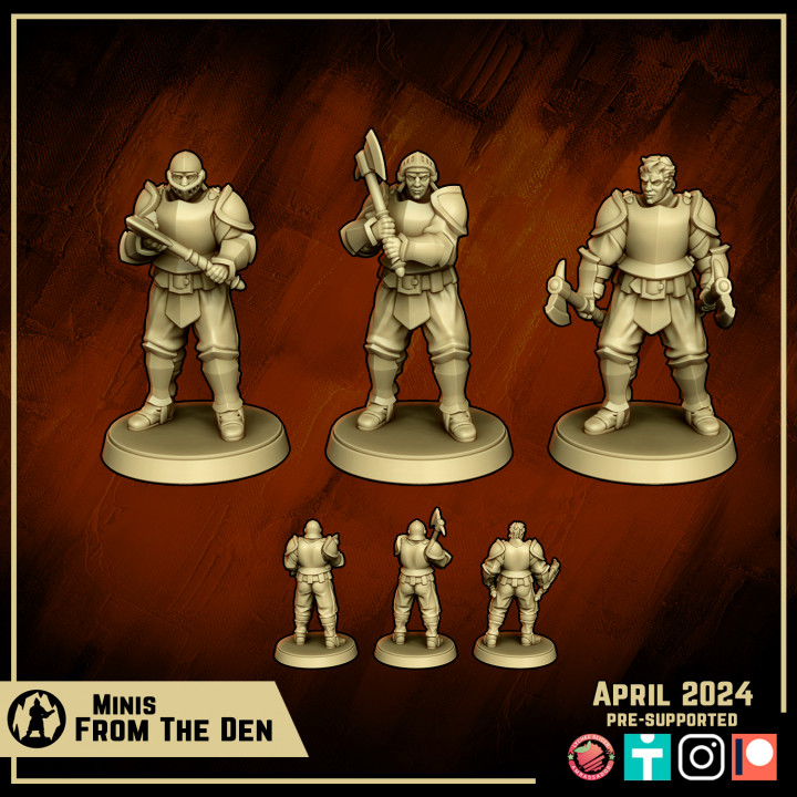 3D Printable Soldiers - Minis PACK by Minis From the Den