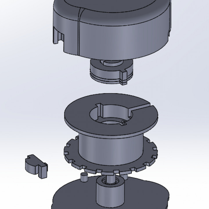 3d Printable 3d Printed Auto Retract Cable Reel By Farhan Sufian