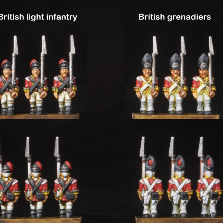 3D Printable British Regular Infantry (Centre Co., Lights & Grenadiers ...