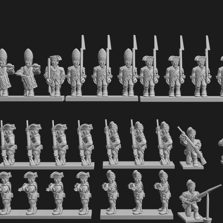 3D Printable British Regular Infantry (Centre Co., Lights & Grenadiers ...