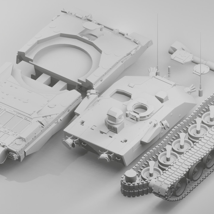 3D Printable Challenger III MBT with Trophy APS by The Military ...