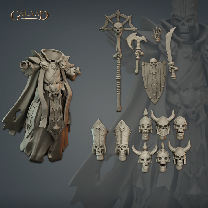 3D Printable Bishop skeleton lich by Galaad Miniatures