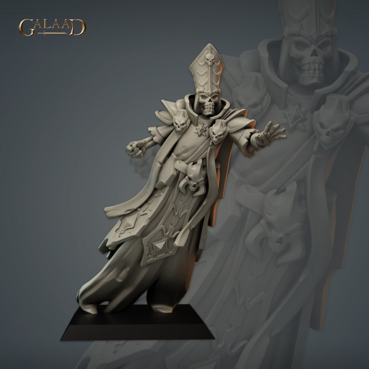 3D Printable Bishop skeleton lich 02 by Galaad Miniatures