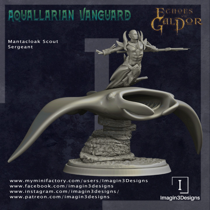 3D Printable Manta Ray Merfolk Scouts by Imagin3Designs