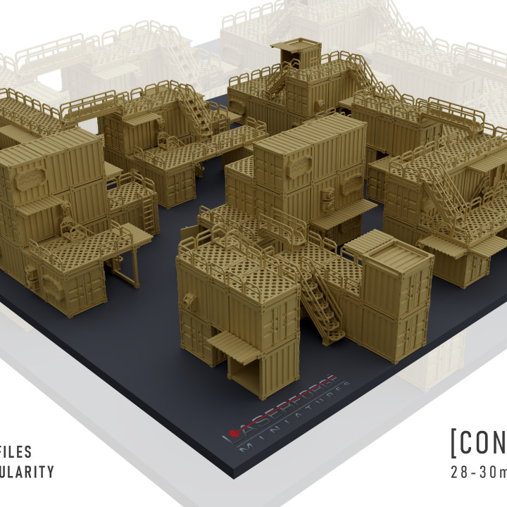 3D Printable CON.HAB STACKS - 28-30mm Modular Terrain Pack by ...
