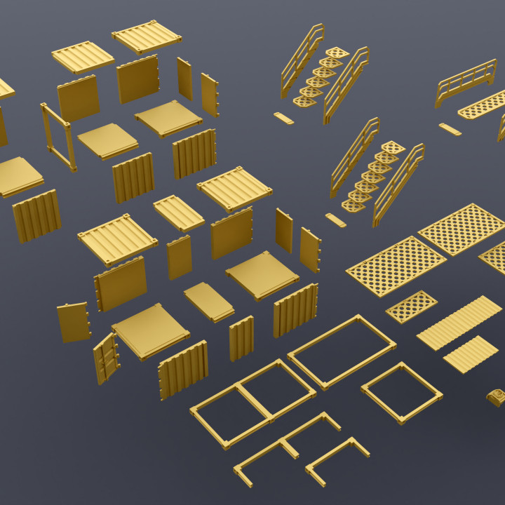 3D Printable CON.HAB STACKS - 28-30mm Modular Terrain Pack by ...
