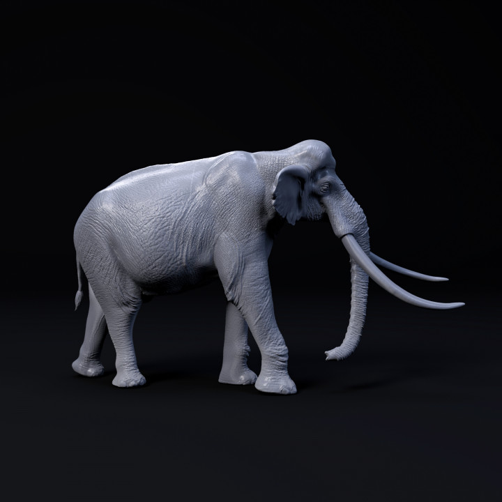 3D Printable Palaeoloxodon bull 1-35 scale pre-supported prehistoric ...