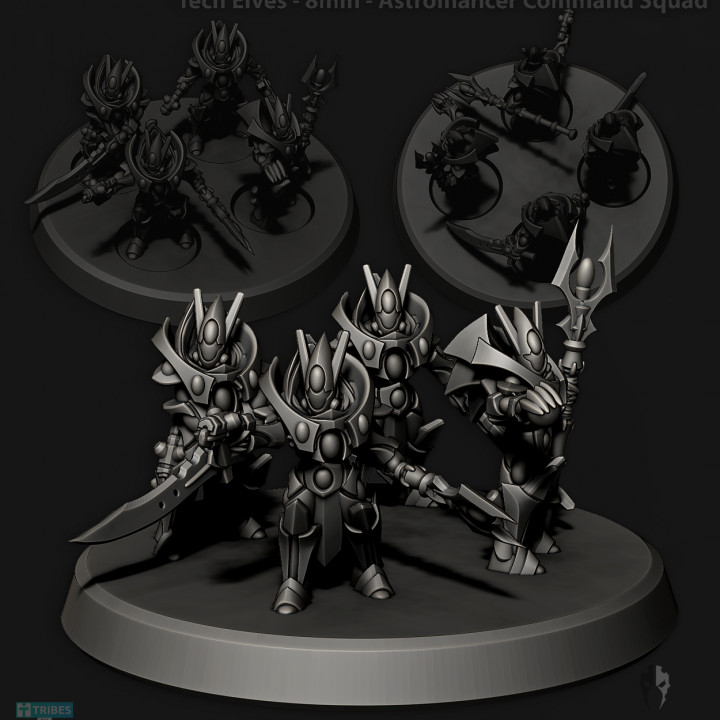 3D Printable Astromancer Command Squad - Tech Elves - 8mm by Edge ...