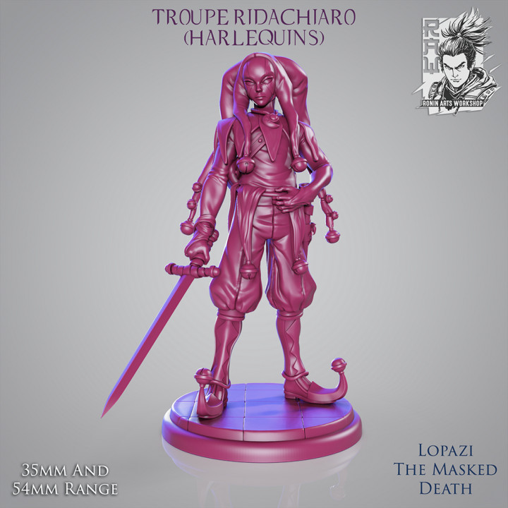 3D Printable Lopazi The Masked Death - Jester Assassin by Ronin Arts ...
