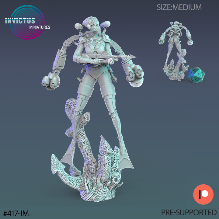 3D Printable Exosuite Diver Girl Set / Future Robot / Skeleton Soldier / Exoskelet Officer ...