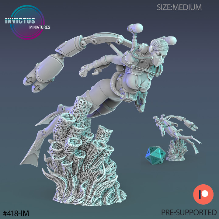 3D Printable Exosuite Diver Girl Set / Future Robot / Skeleton Soldier / Exoskelet Officer ...