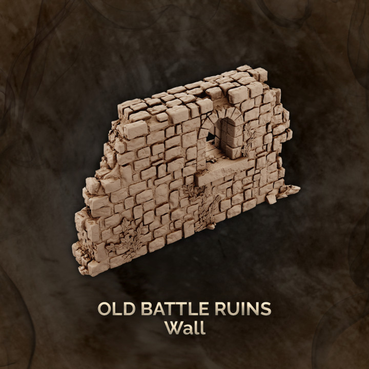 3D Printable Old Battle Ruins - Wall by Artificers_Mini
