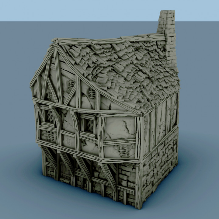3D Printable Timber Row House Expansion for 45 degree turns by GameScape3D