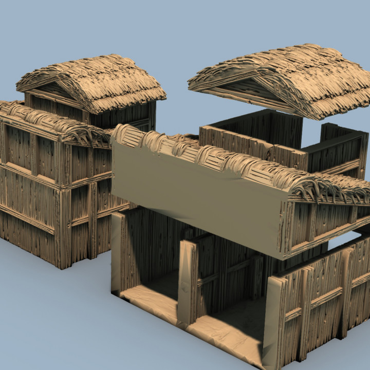 3D Printable Side Stable for Timber Row Houses by GameScape3D