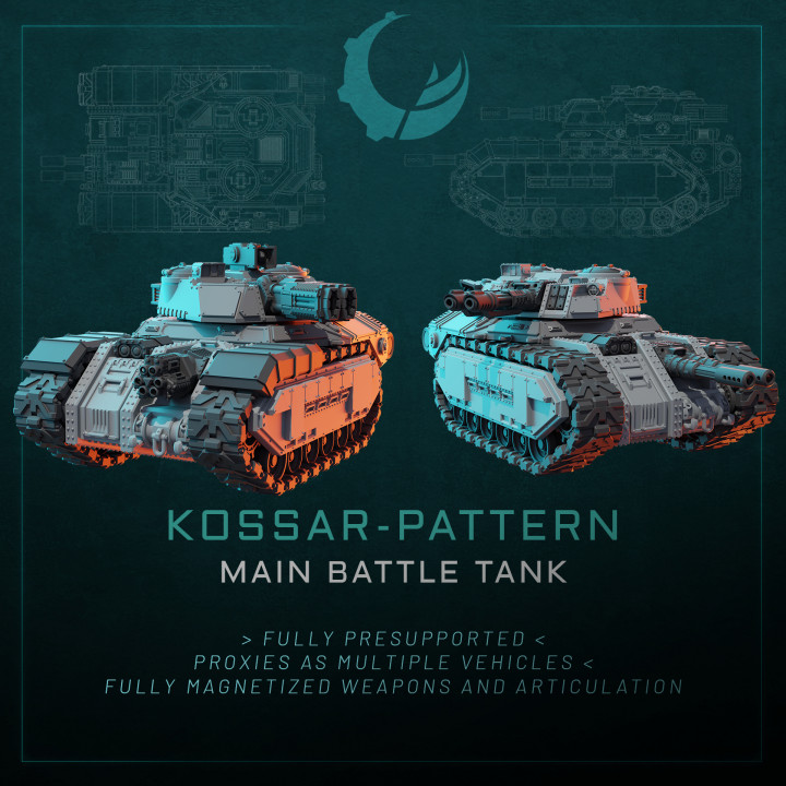 3D Printable Kossar-Pattern Main Battle Tank by Maelstrom Designworks