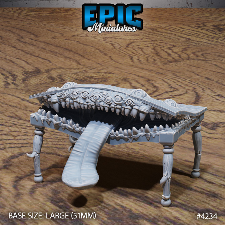 3D Printable Mimic Table / Covering Desk Creature / Evil Trap / Sewers ...
