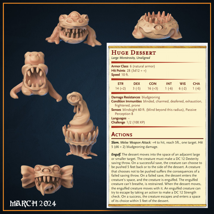 3D Printable Candy Mimics x5 by World Forge Miniatures