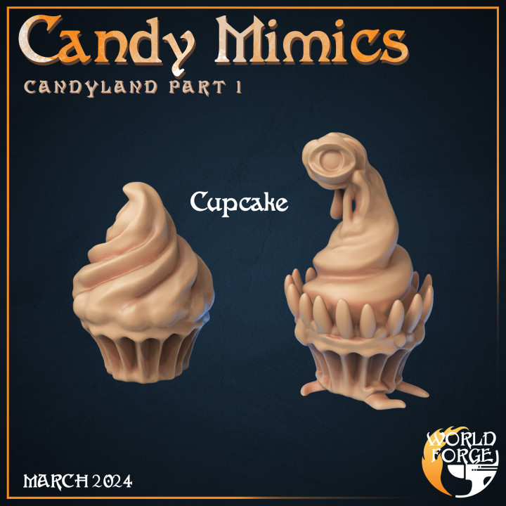 3D Printable Candy Mimics x5 by World Forge Miniatures
