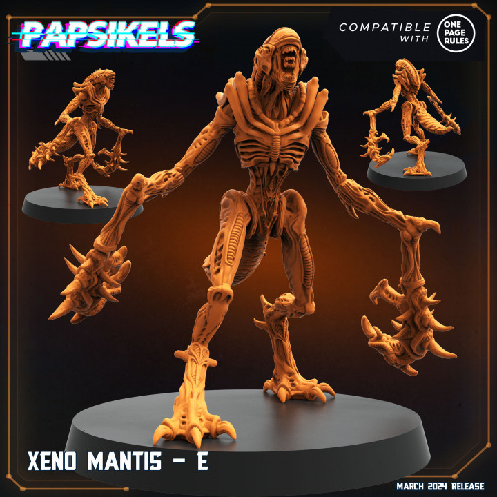 3D Printable XENO MANTIS SET 1 by PAPSIKELS MINIATURES