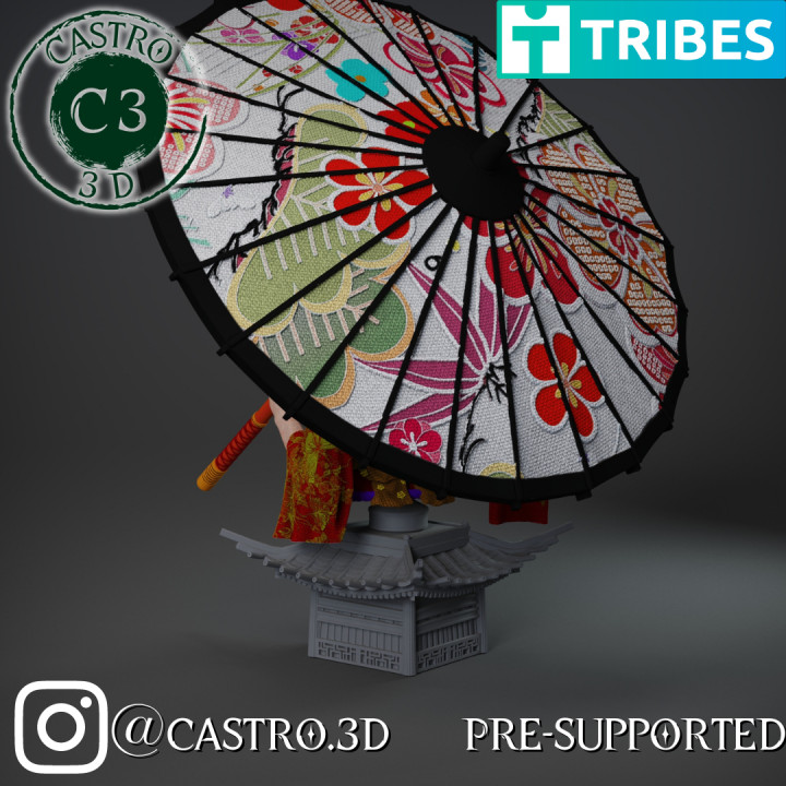 3D Printable Kitsune BUST - The Asian Fox-Woman by Castro3D