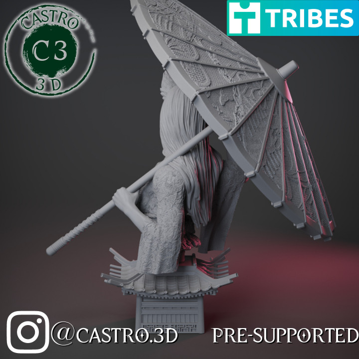 3D Printable Kitsune BUST - The Asian Fox-Woman by Castro3D